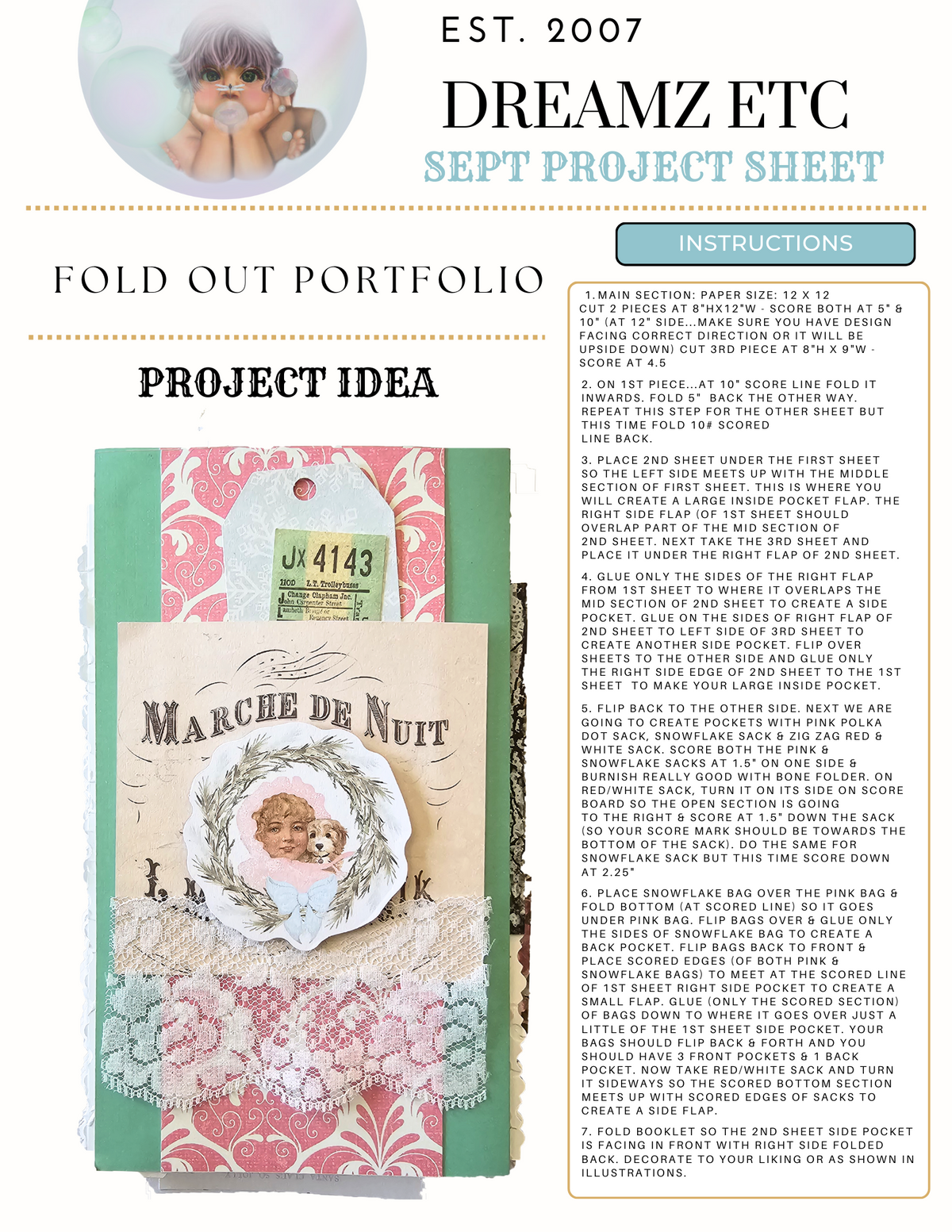 SEPTEMBER PROJECT SHEET | Dreamz Etc
