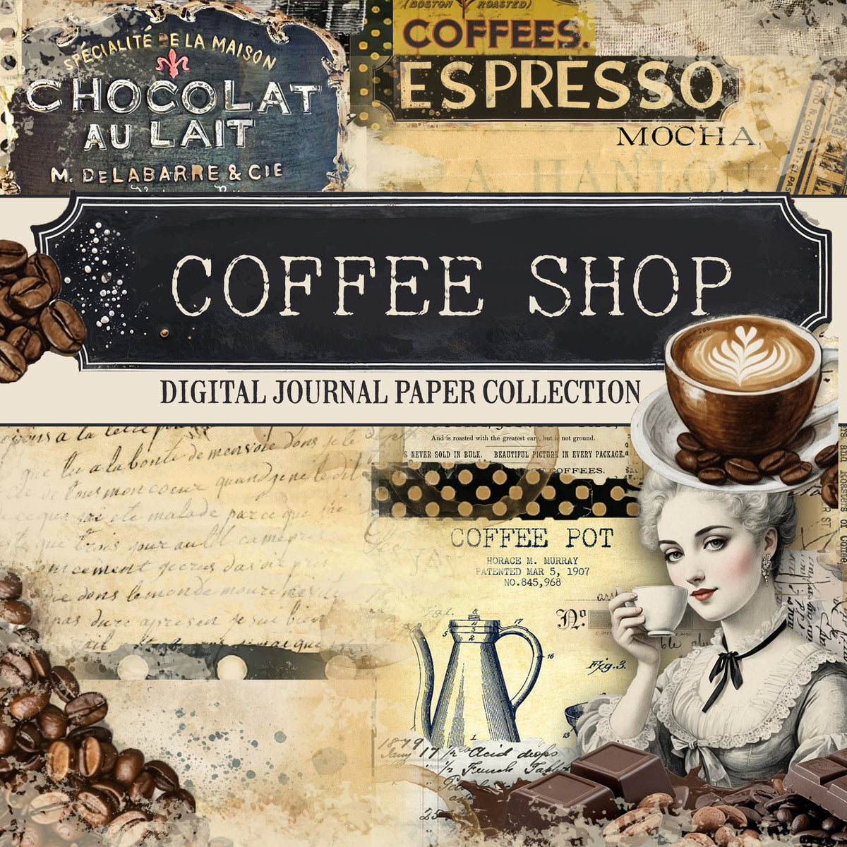 Coffee Shop Digital Collection | Dreamz Etc