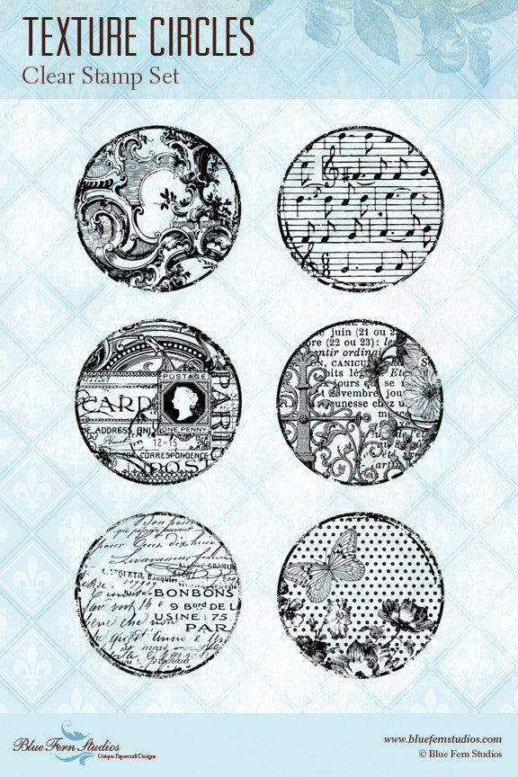 Blue Fern Stamp - Texture Circles Stamp Set * | Dreamz Etc