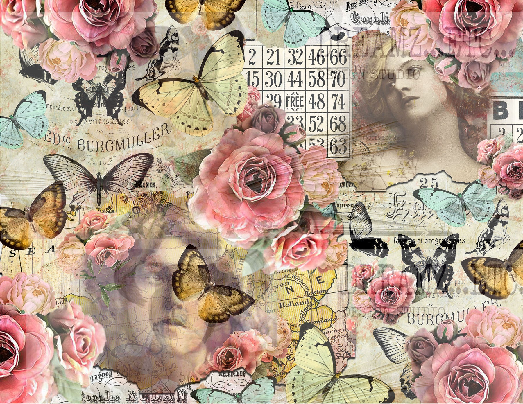 Collaged Rose - Digital Journal Kit - Bundle Pack – Dreamz Etc