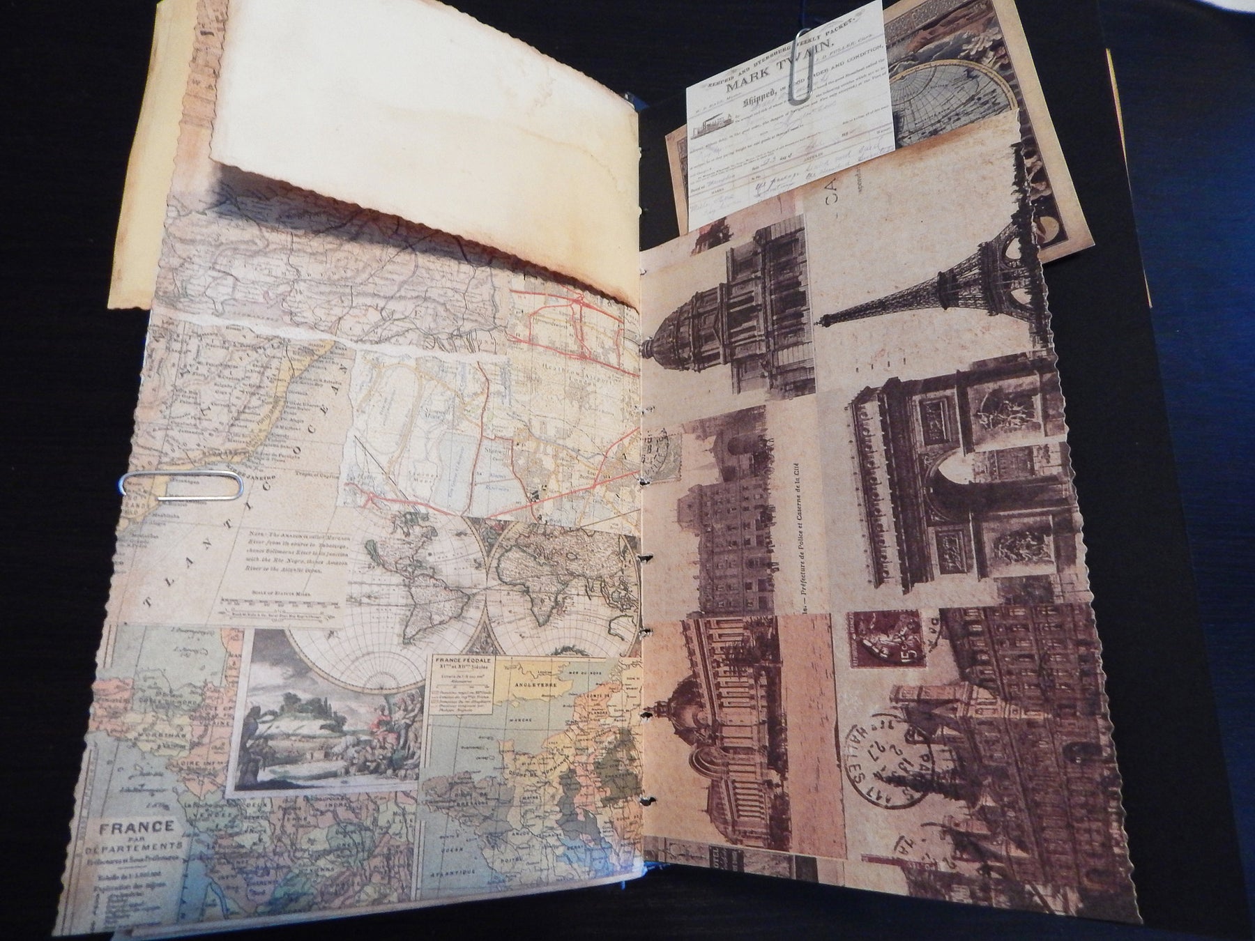 Hand-Stitched Canvas & Leather Journal - Vintage Nautical/Travel Theme ...