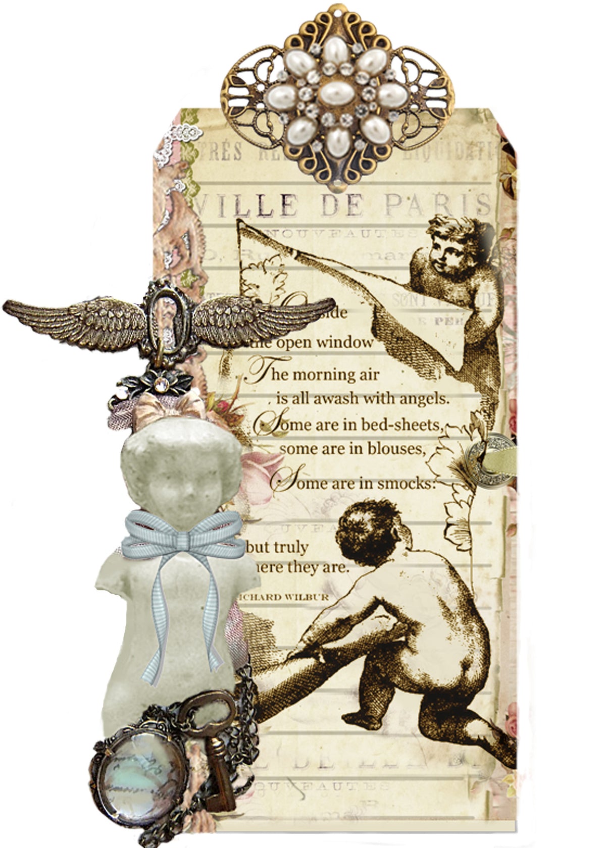 Lablanche Script Scroll Stamp - Silicone Stamp - 4"X5.5" | Dreamz Etc